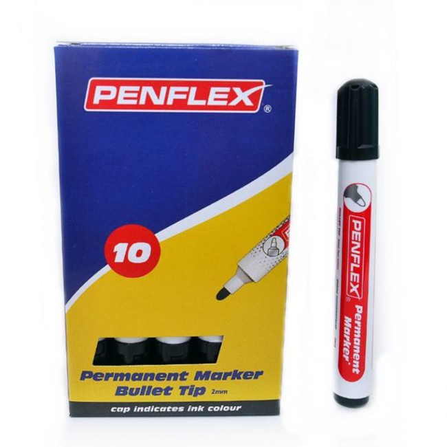 | Penflex PM 15 Permanent Markers Bullet Tip Box-10 Black (PLID55390762 ...