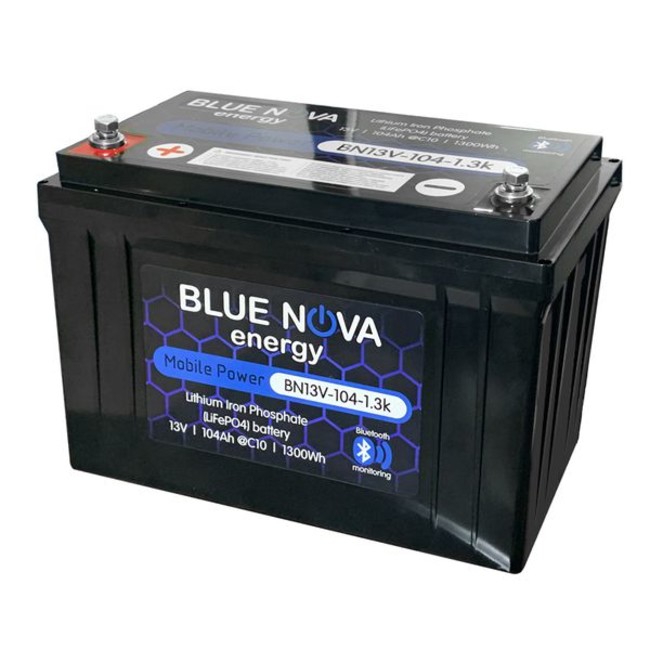 | Blue Nova Lithium Iron Phosphate 12V Battery 104Ah Bluetooth Battery ...