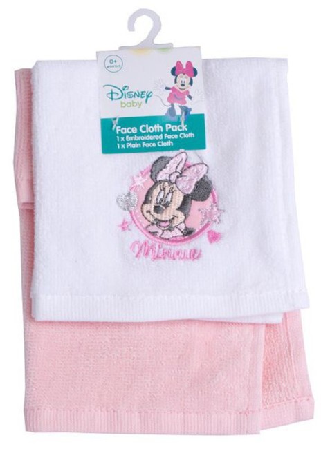 Compare Prices | Minnie Mouse - Pink Face Cloth - Set Of 2